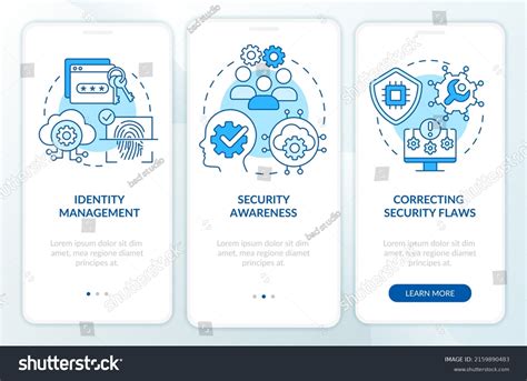 Cybersecurity Risk Management Blue Onboarding Mobile Stock Vector Royalty Free 2159890483
