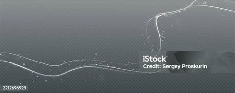 반짝이는 입자와 모션 라인이 있는 글로우 조명 효과 투명 한 배경에 마법의 벡터 개념입니다 곡선에 대한 스톡 벡터 아트 및 기타