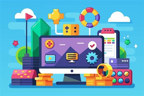 Colorful Illustration Showcasing Tools And Elements For Customizable