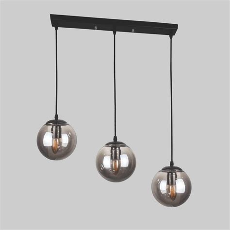 ᐉ Люстра з графітових кульок на 3 лампи на планці Чорний 56 Pr150f 3 Bk BК • Краща ціна в