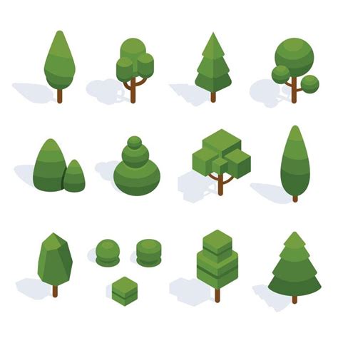 Axonometric Tree Vector Art Icons And Graphics For Free Download