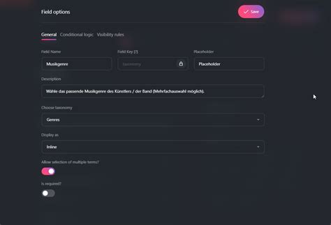 taxonomy select field pre selection — voxel