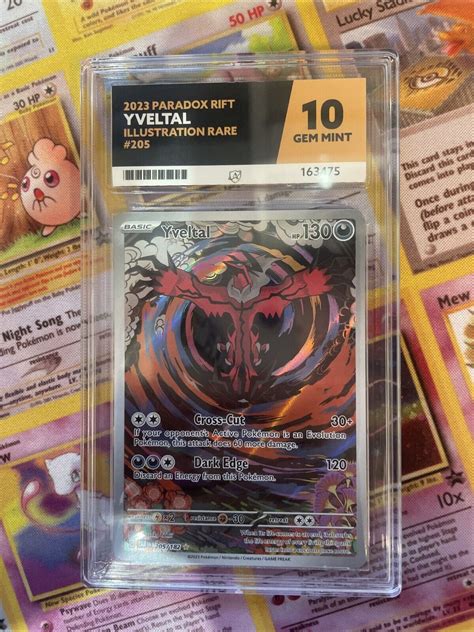 Pokemon Card Yveltal 205182 Paradox Rift Holo Illustration Rare Ace 10