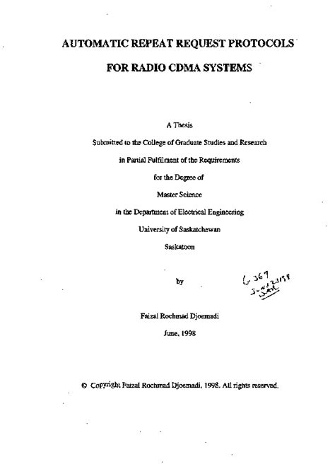 Pdf Automatic Repeat Request Protocols For Radio Cdma Systems