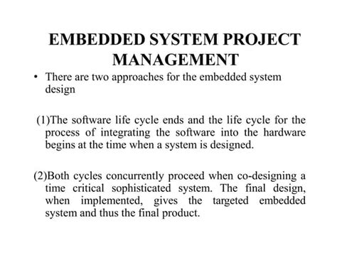 Unit 1 Embedded System Project Managementpptx Operating Systems Computer Software And