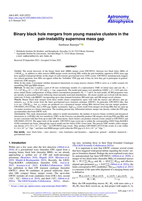Pdf Binary Black Hole Mergers From Young Massive Clusters In The Pair