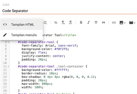 √ Cara Membuat Tool Code Separator Di Blogger Onlen Internet Digital
