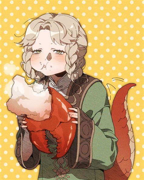 Tecchen Rya Elden Ring Elden Ring 1girl Blonde Hair Braid Braided Hair Rings Chewing