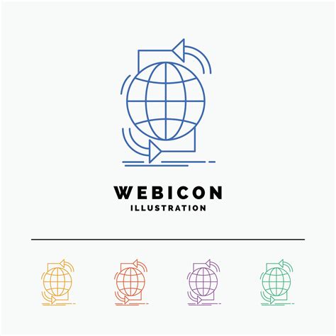 Connectivity Global Internet Network Web 5 Color Line Web Icon
