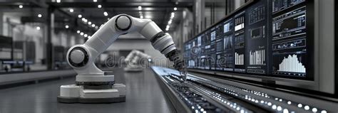 Digital Data Interface With High Tech Robotic Operation Stock Illustration Illustration Of