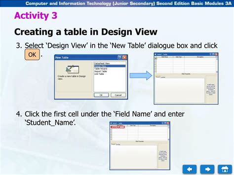 ppt activity 3 creating a table in design view powerpoint