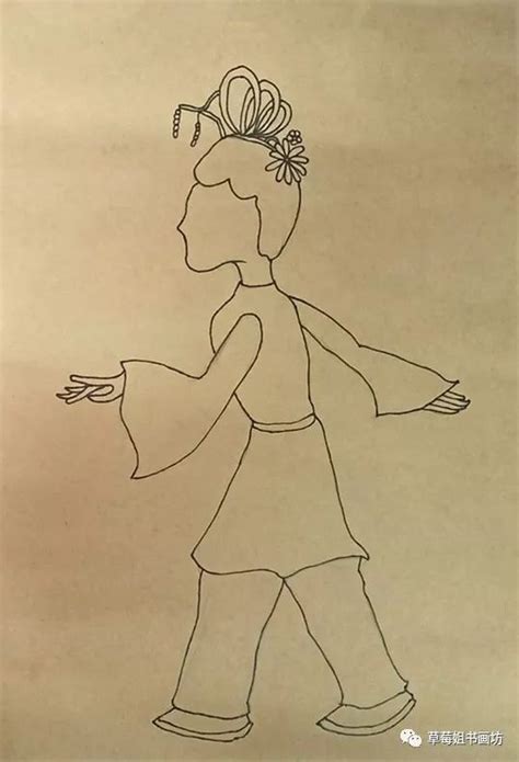 皮影人物简笔画 儿童 最简 文秘苑图库