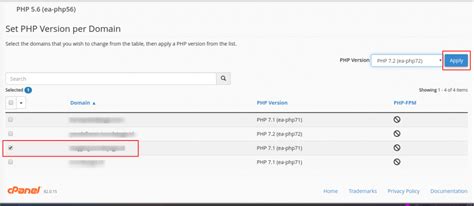 menggunakan select php version dan multiphp manager cpanel
