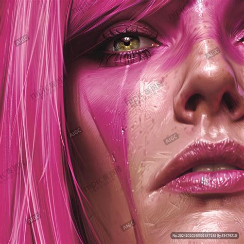 Ai创作图3d效果女孩 女性粉色妇女郎 3d美女 数字美女插画 女性插画绘画时尚彩绘 粉红色审美 粉色头发女孩 数字肖像插画 粉色头发少女 现代美女绘画时尚彩绘 粉色的少女 紫色眼睛画 3d