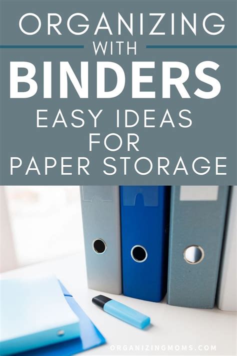 Paper Organizing With Binder Organization System This Is A Simple