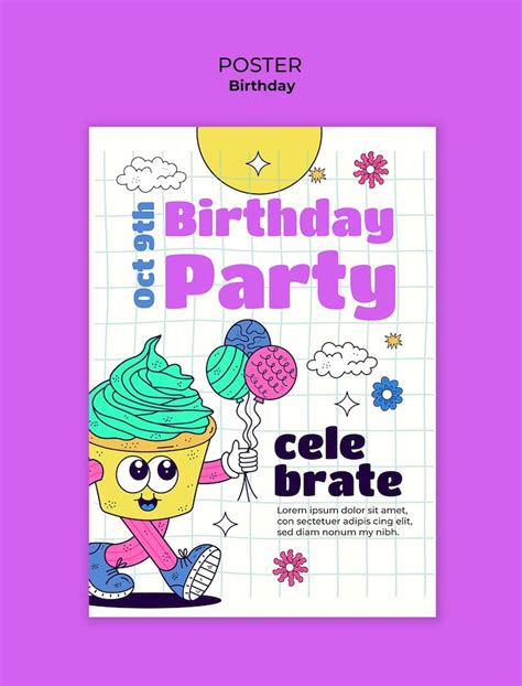 생일 포스터 색칠하기 Psd 개 이상의 고품질 무료 Psd 템플릿 다운로드 가능 Freepik