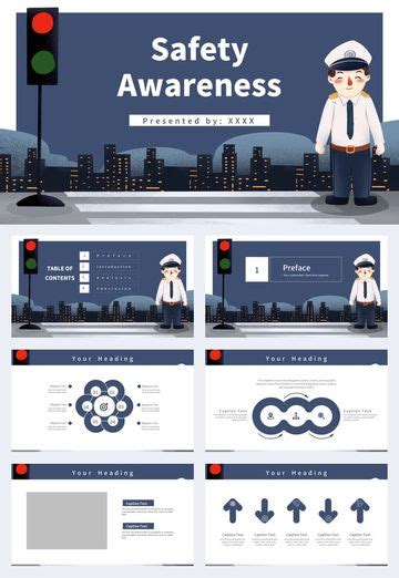 Cartoon Style Summer Vacation Traffic Safety Education PPT Template