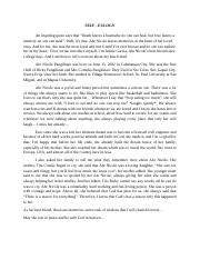 EULOGY FOR MYSELF Docx EULOGY FOR MYSELF Self You Are A Blessing From Above But It Is Sad To