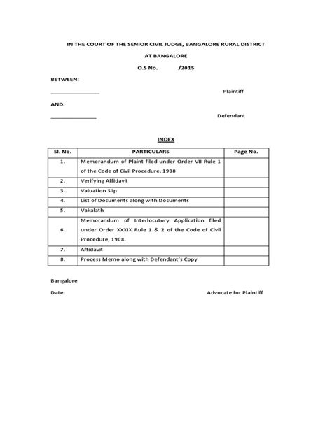 Plaint Sample Pdf