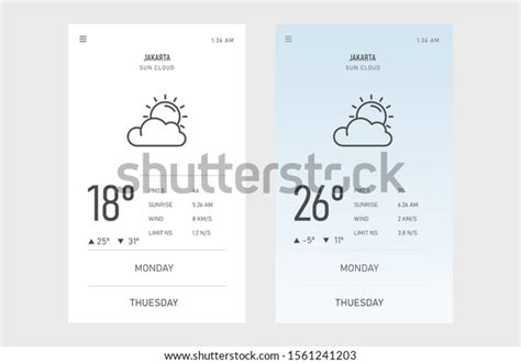 Modern Ui Ux Gui Interface Weather Stock Vector Royalty Free 1561241203 Shutterstock