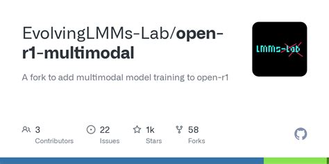 Github Evolvinglmms Labopen R1 Multimodal A Fork To Add Multimodal Model Training To Open R1