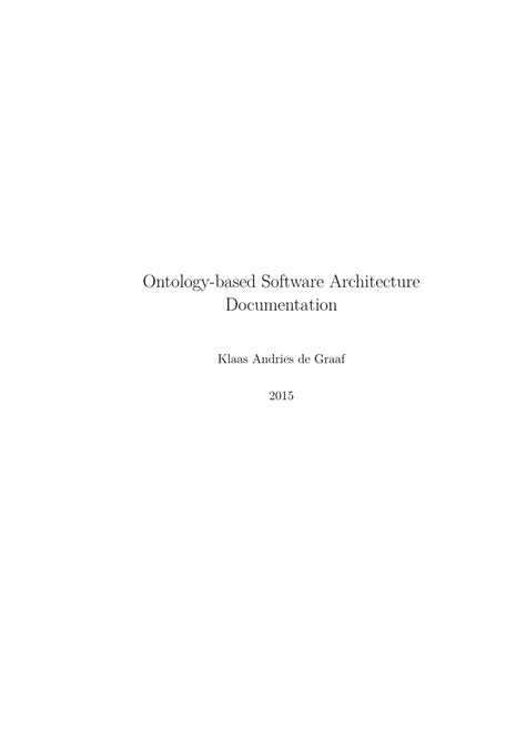 Pdf Ontology Based Software Architecture Documentation