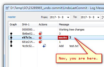 Undo Git Commit With Tortoisegit Stack Overflow