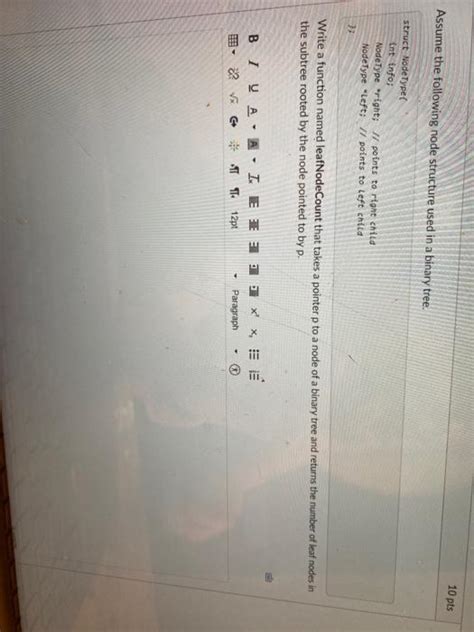 Solved 10 Pts Assume The Following Node Structure Used In A
