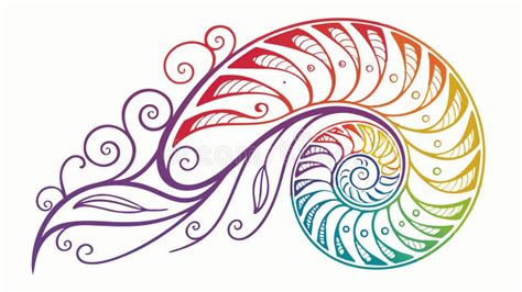 Nautilus Shell Spiral Art Fibonacci Sequence Nature S Geometry Vector