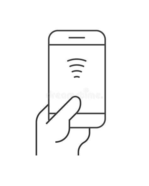 Pay By Smartphone Linear Icon On White Background Editorial Photography Illustration Of Smart