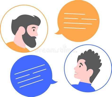 Two Male Colleagues Engaging In A Conversation Through Chat Bubbles