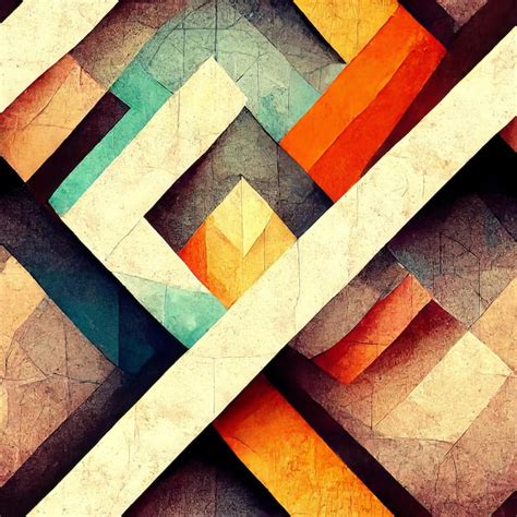 Premium Photo Seamless Pattern Abstract Geometric Shapes Ai Generative