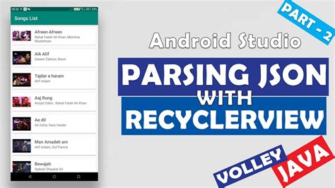parse json and display in recyclerview using volley part 2 3 android app development tutorial