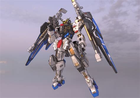 freedom gundam custom cel shaded cgtrader