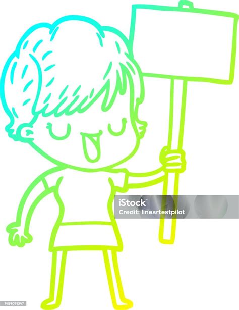 차가운 그라데이션 선 그림 만화 여자 이야기 그라데이션에 대한 스톡 벡터 아트 및 기타 이미지 그라데이션 낙서 드로잉 노래 Istock