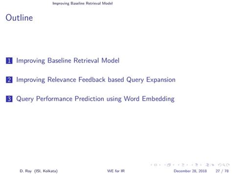 Improving Information Retrieval Performance Using Word Embedding Ppt