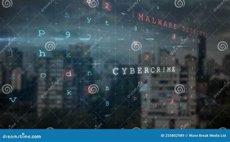 Animation Of Cyber Security Data Processing Against Tall Buildings