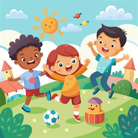 дети играют в персонажей Премиум Ai сгенерированный вектор