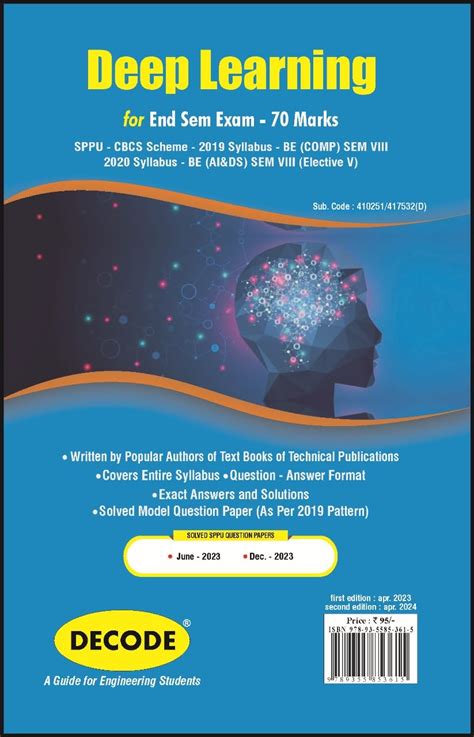 Buy Deep Learning For Sppu 19 Course Be Sem Viii Comp 410251 Decode Book