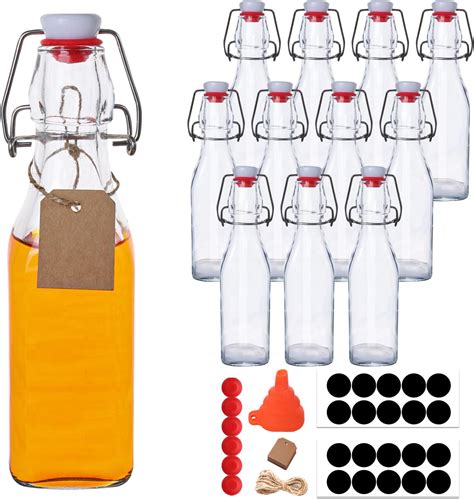 Yeboda 8oz Swing Top Bottles Glass Beer Bottle With Airtight Rubber Seal Flip Caps