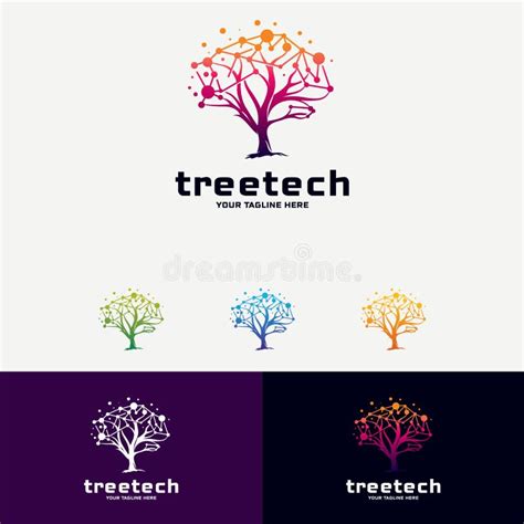 Tree Tech Logo Design Template Stock Vector Illustration Of Logotype Green 211852310