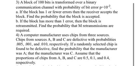 Solved 3 A Block Of 100 Bits Is Transformed Over A Binary