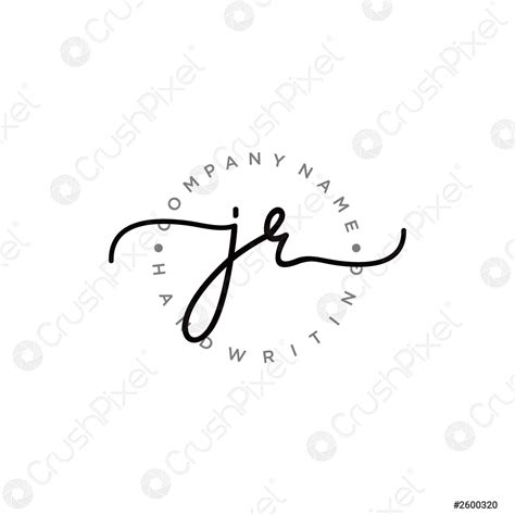 Jr Initial Handwriting Logo Design Stock Vector 2600320 Crushpixel