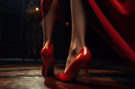 Premium Ai Image The Legs Of A Woman In Red High Heels On