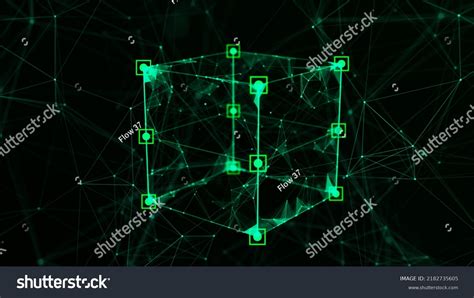 Technology Block Chain Network Connection Big Stock Illustration