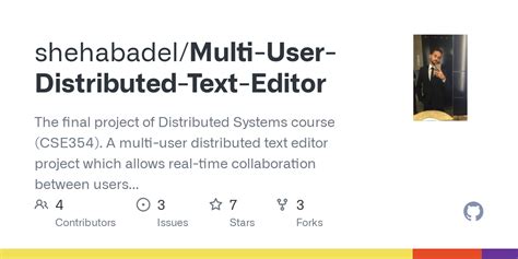 Github Shehabadelmulti User Distributed Text Editor The Final Project Of Distributed Systems