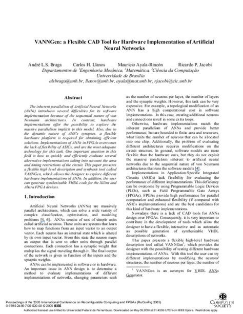 Pdf Vanngen A Flexible Cad Tool For Hardware Implementation Of