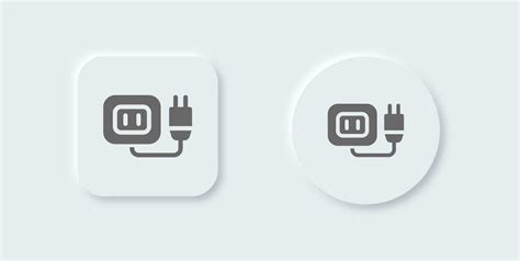 Socket Solid Icon In Neomorphic Design Style Power Plug Signs Vector