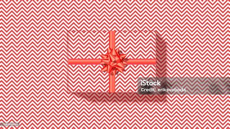 지그재그 패턴의 기프트 박스 흑백 빨간색 구성표 벡터 3d 그림입니다 하향식 보기입니다 패턴에 대한 스톡 벡터 아트 및 기타 이미지 Istock