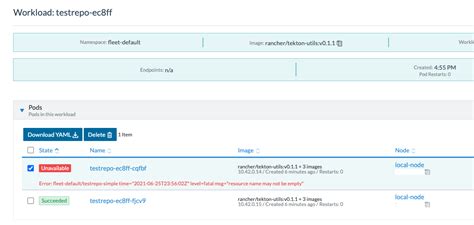 Error In Deployment After Creating Git Repo · Issue 437 · Rancher